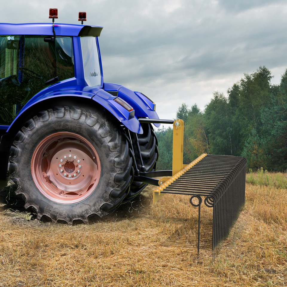 60 in 3 Point Pine Straw Rake Rake Attachment for Cat-0 & Cat-1 Tractor ...