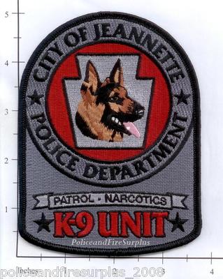 Pennsylvania - Jeannette K-9 PA Police Dept Patch - Patrol Narcotics | eBay