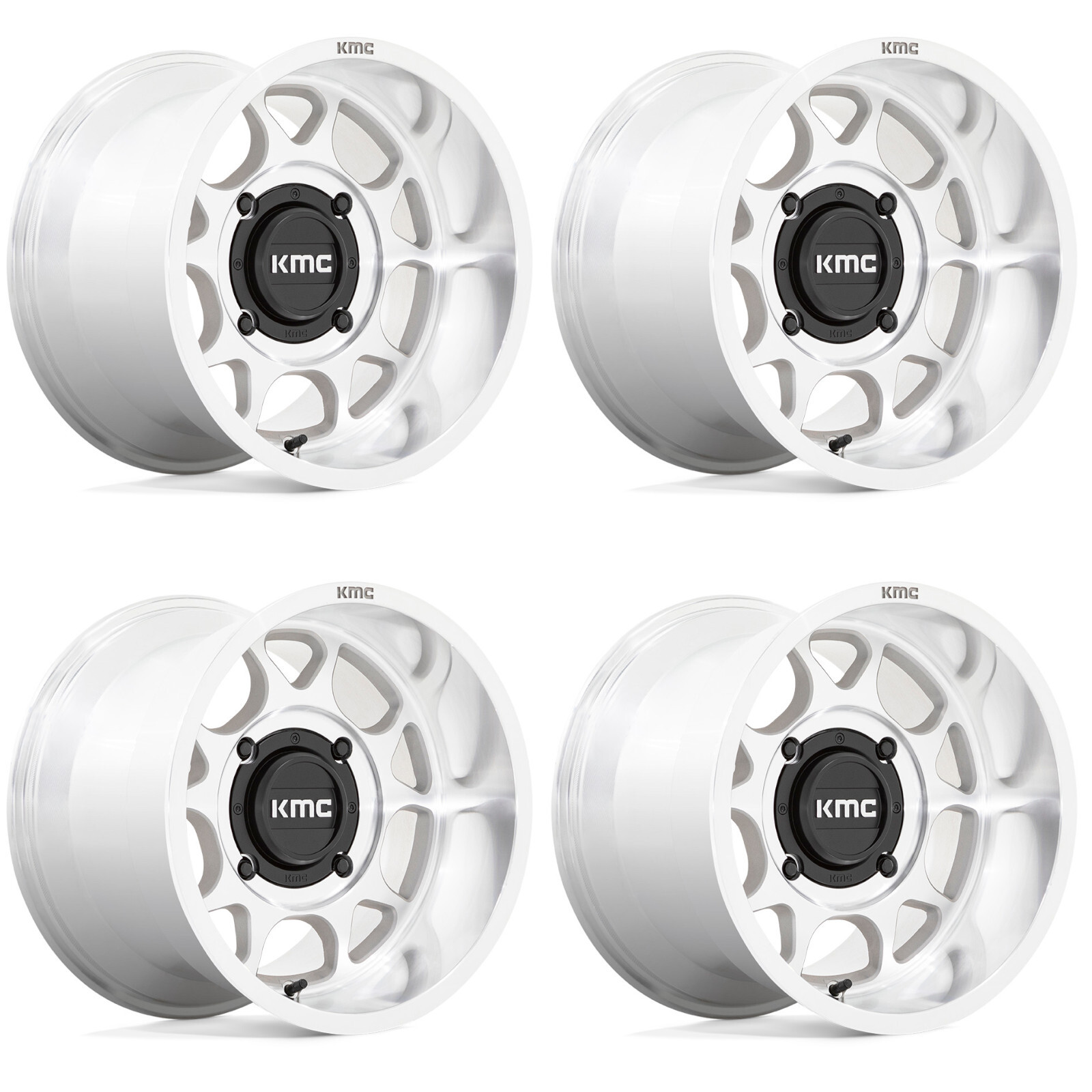 4 ATV/UTV Wheels Set 15in KMC KS137 Toro S Machined Wide 4/137 10mm/0mm ...