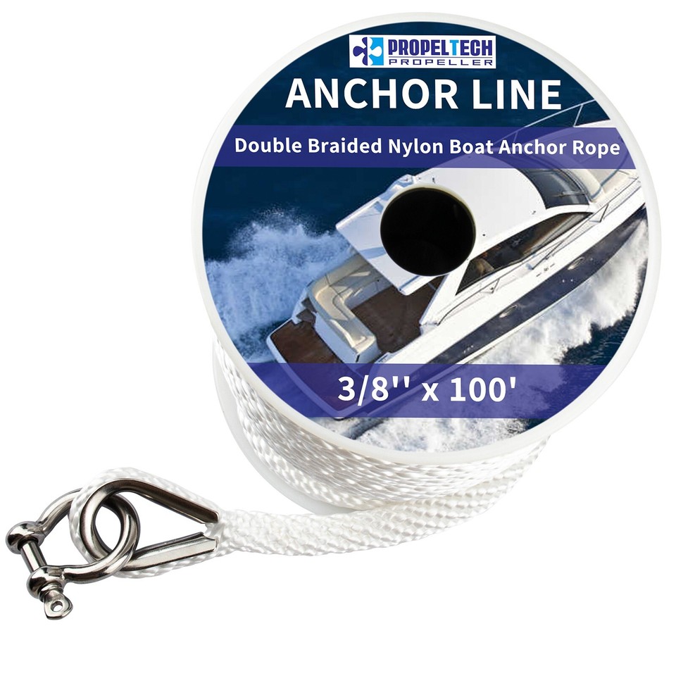 Anchor Rope Braided Anchor Line 3/8Inch 100 FT Premium Solid Braid MFP ...