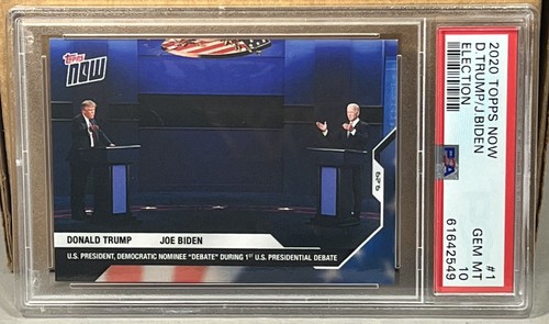2020 TOPPS NOW ELECTION #1 DONALD TRUMP JOE BIDEN PSA 10 GEM MINT U.S ...