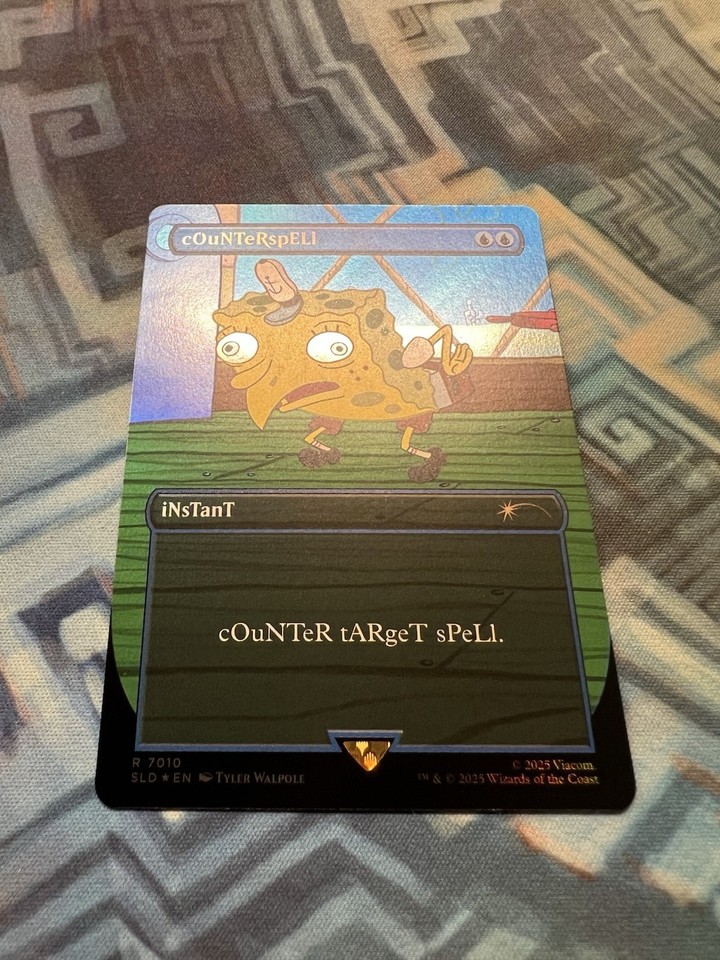 MTG Rainbow Foil cOuNTeRspELl (7010) NM Unplayed SpongeBob Secret Lair ...