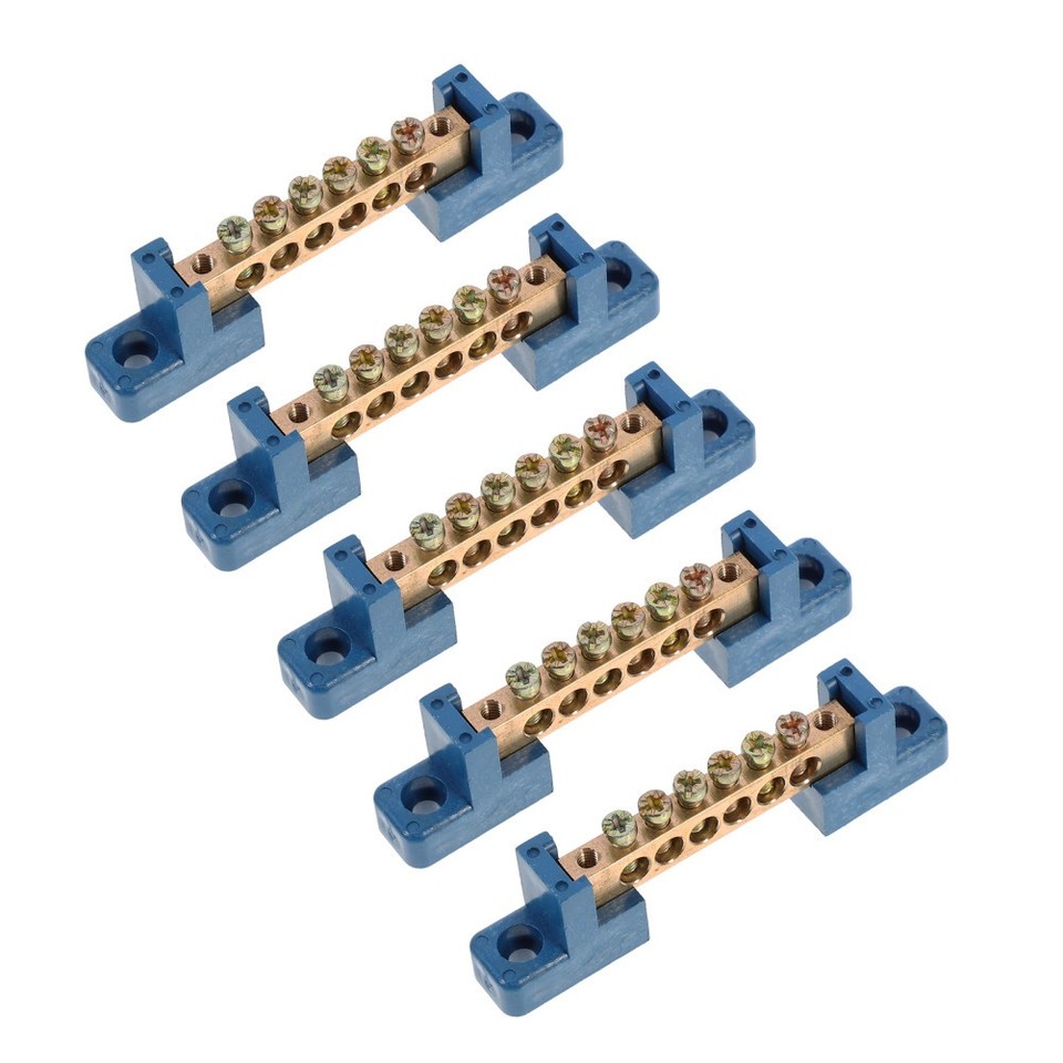 5 Pcs Copper Strips of Terminals Block Connectors Screw Type Electrical ...
