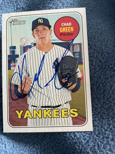 2018 Topps Heritage Chad Green Signed Autographed Baseball Card #316 NY ...