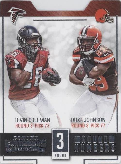 2015 Panini Contenders - Round Numbers Tevin Coleman, Duke Johnson # ...
