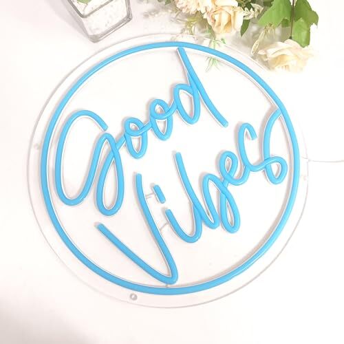 Blue Good Vibes Led Neon Light Sign BedroomLiving Room Office Blue good ...