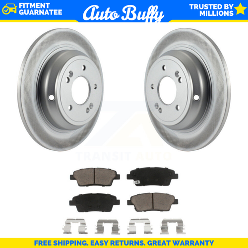 Rear Coated Disc Brake Rotors & Ceramic Pad Kit For Hyundai Genesis G80 ...
