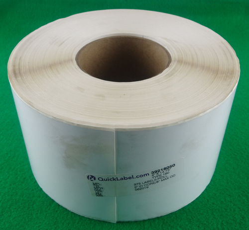 QuickLabel 39218050 Inkjet Label 375/Roll 4"x14.75" Gloss White Paper ...