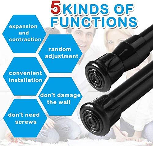 AIZESI 2 Pack Tension Rods 28 to 41 Inches Adjustable Curtin rods ...
