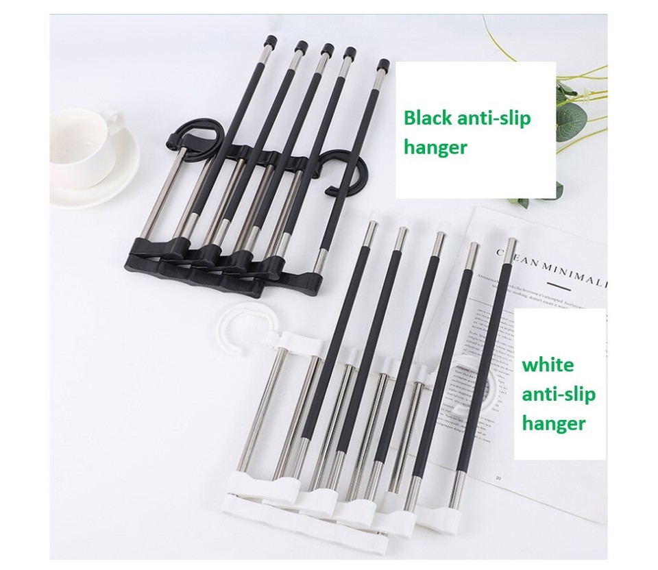 Magic Pants Hangers Multi-Layer Trouser Rack Space Saving Stainless ...