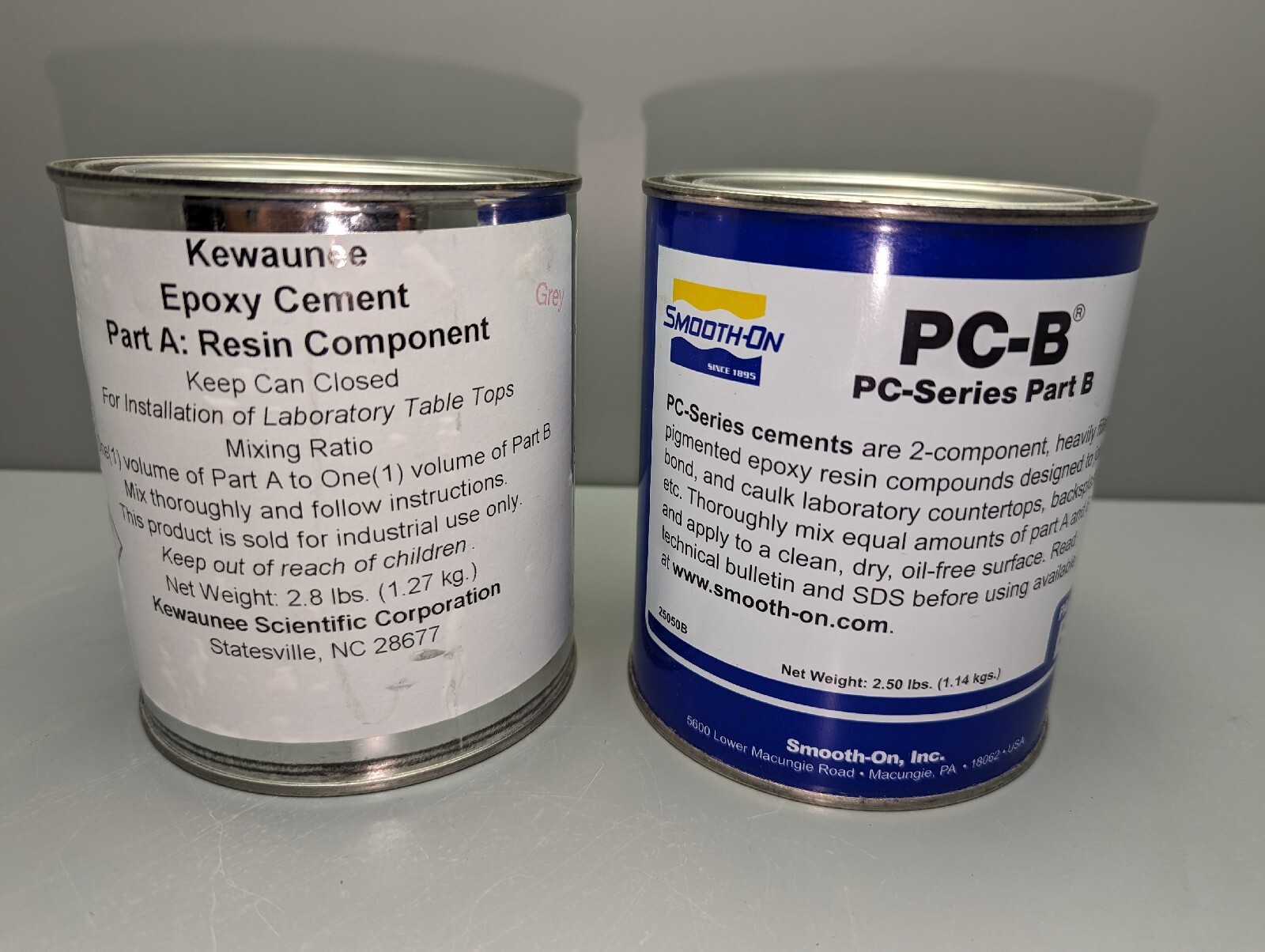 SMOOTH-ON PC-3 EPOXY CEMENT and PC-B SERIES PART B 2.50 LBS PC-SERIES ...