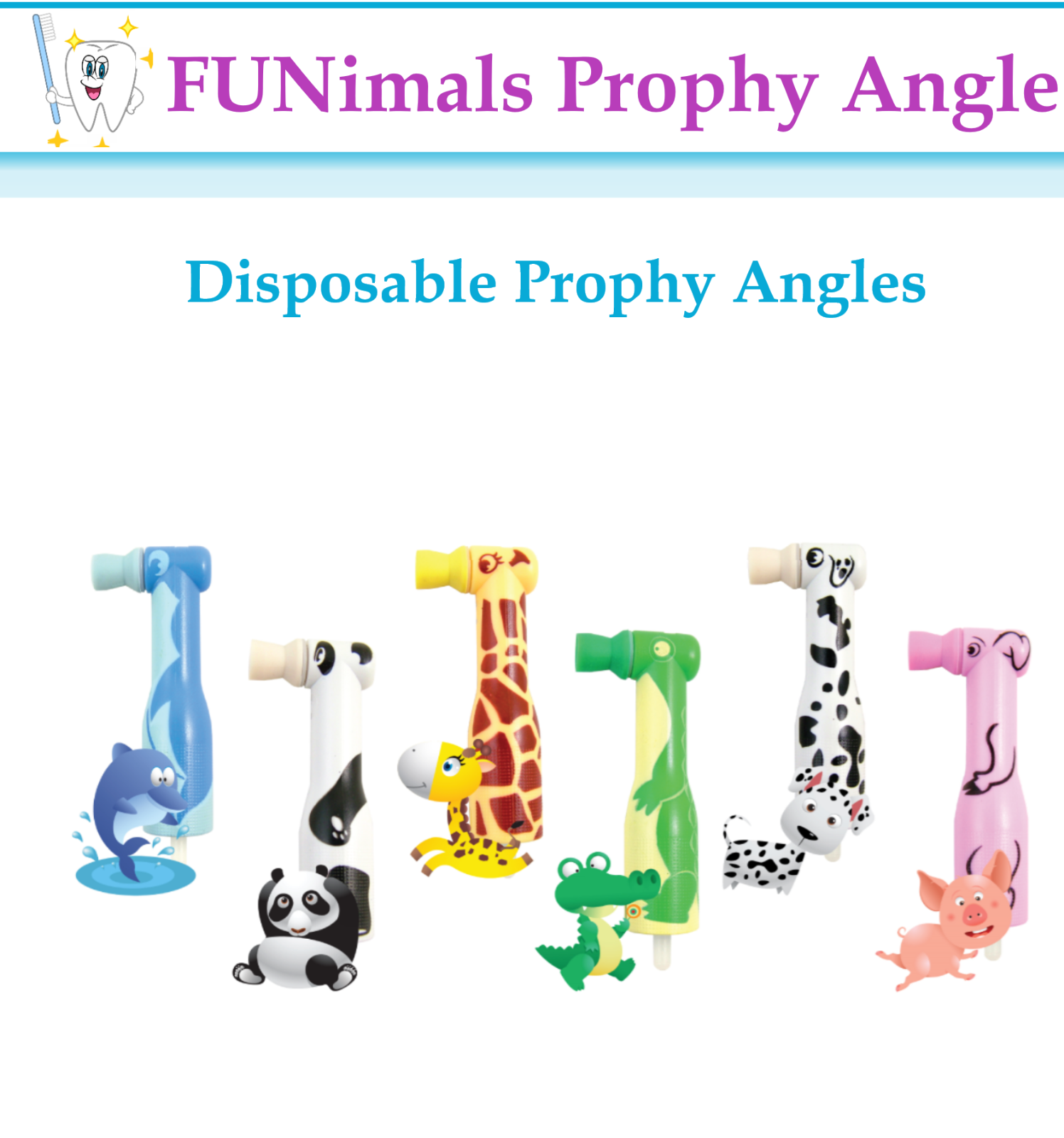 Dental Pacdent FUNimals Prophy Angles, Disposable, Kids Prophy angles ...