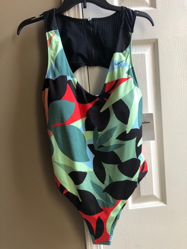 Nike Swim Women's Keyhole Back One-Piece Swimsuit Nesse317-990 Size XL ...