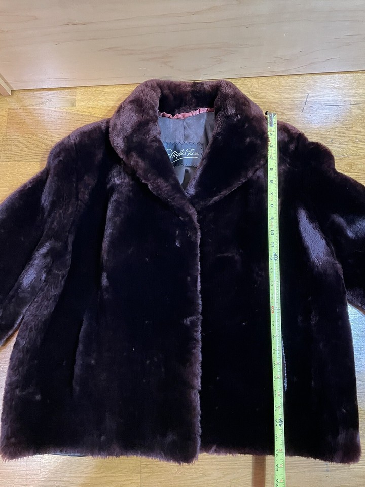 Vintage Nigbor Furs Coat Women’s Sz L/XL Purple Hook & Loop Excellent ...