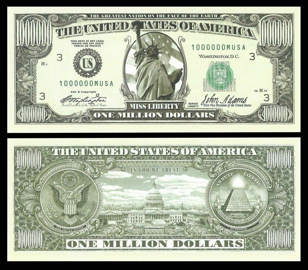 Real 1000000 Dollar Bill