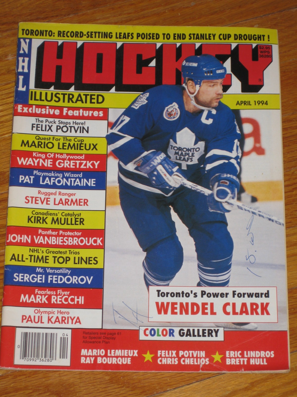 HOCKEY ILLUSTRATED magazine APRIL 1994 WENDEL CLARK cover + MARIO ...