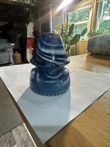 Hemingray -19 Glass Insulator (cobalt Blue/white Swirls) | eBay