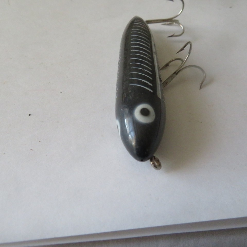 FISHING LURE HEDDON 4¼" ORIGINAL ZARA-SPOOK BLACK & WHITE RIBS | eBay