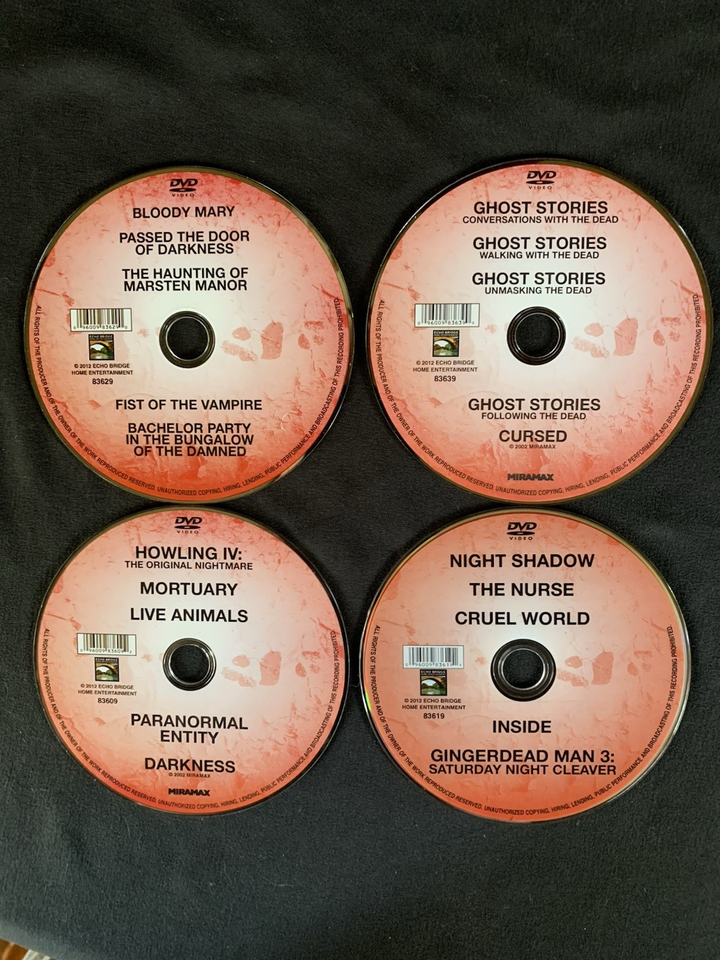 5 Horror DVD lot with 61 Horror Movies Combined. Horror, Slasher, Gore ...