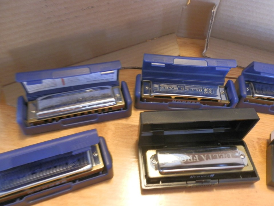15 HARMONICAS DIFFERENT MAKERS,ALL IN EX COND,NEW AND USED IN CASES | eBay