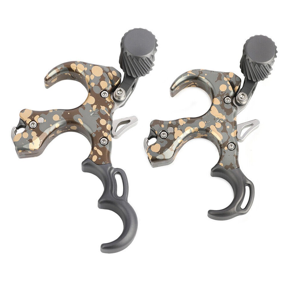 3 4 Finger Adjustable Archery Grip Compound Bow Release Aids Thumb ...