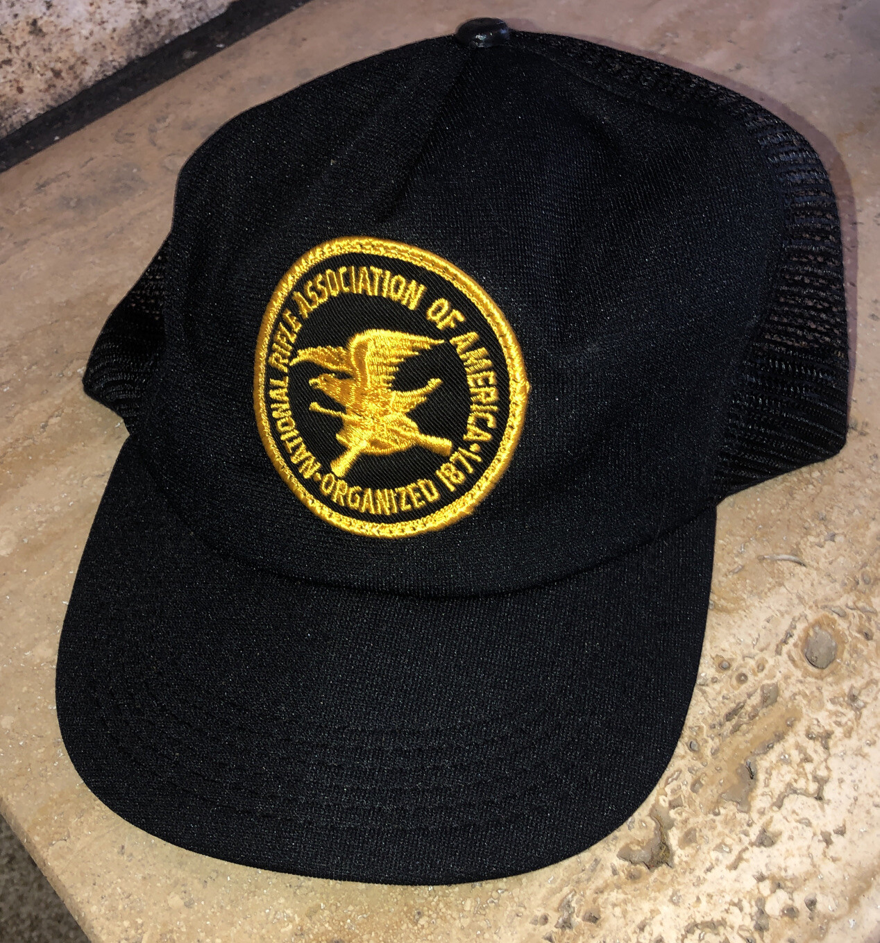 NRA National Rifle Assoc. Embroidered Patch Mesh Snapback Trucker Hat ...