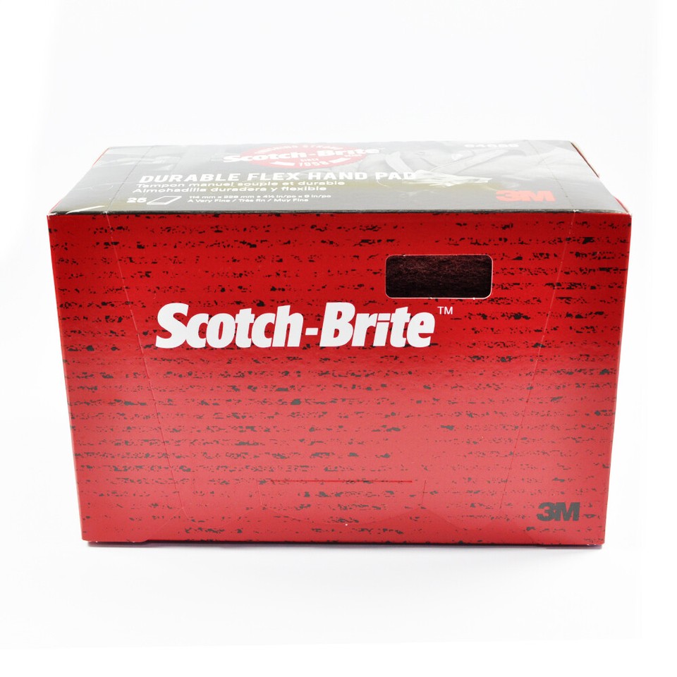 3M Scotch Brite 64659 Scuff Pads Very Fine Maroon Hand Sanding Pads 25 ...