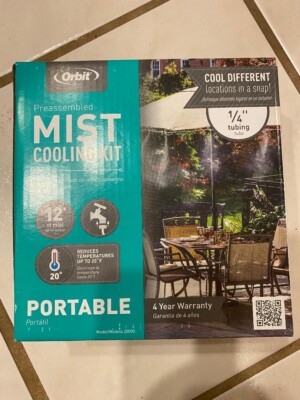 Orbit Mist Cooling Kit 1/4" Tubing 12' Portable Water Mist Awning ...
