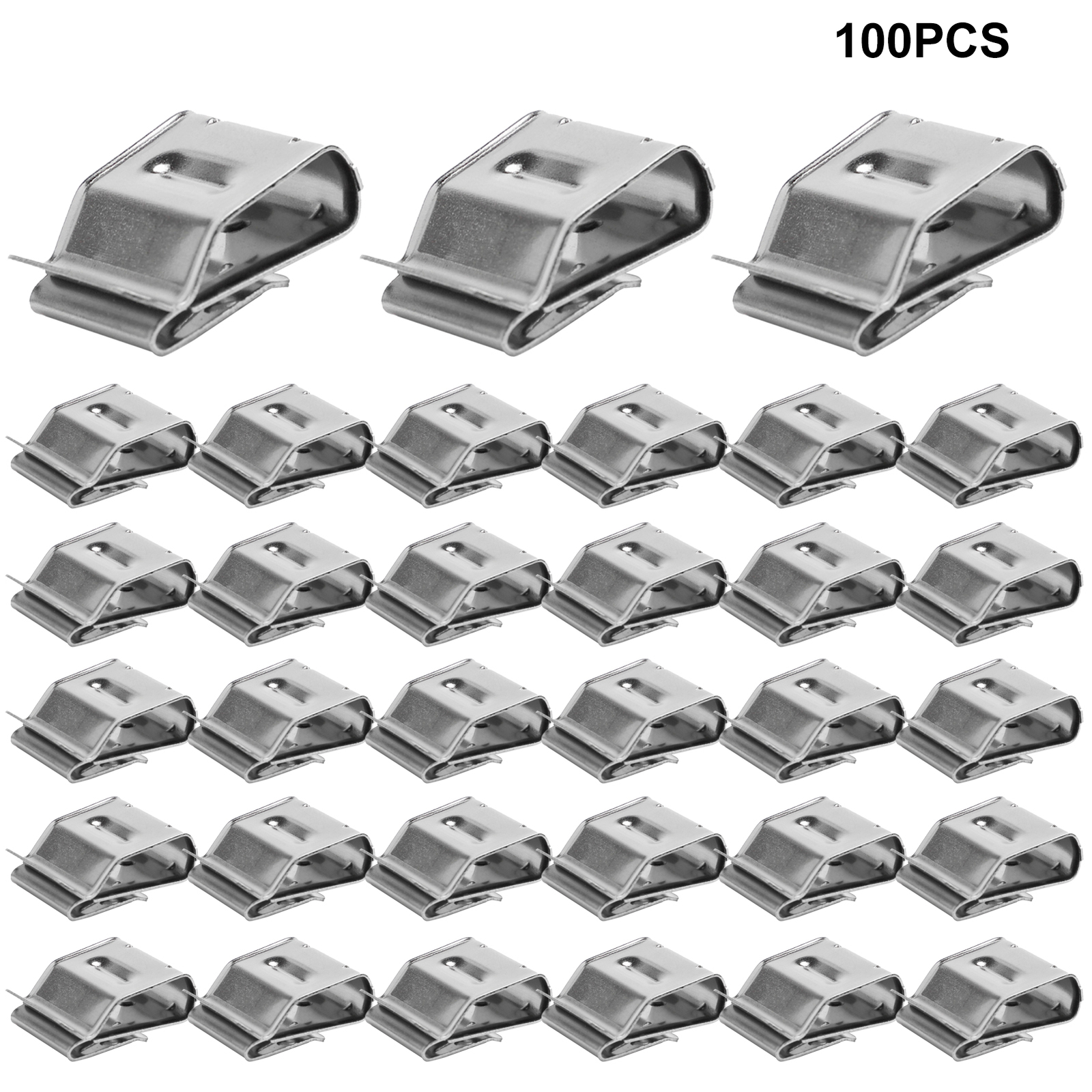 100pcs Cable Clips Stainless Steel Practical Double Line Multipurpose ...