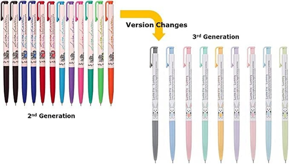 Xeno Slim Ball point Pens - Baby Mikey 0.38mm 9 Color mix (Pack of 12 ...