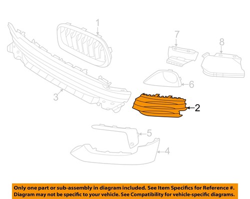 BMW OEM 18-23 X2 Front Bumper Grille Grille Components-Outer Grille ...