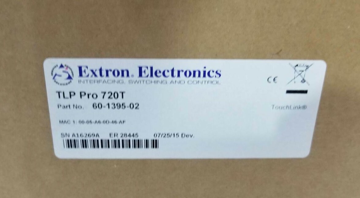 Extron TLP Pro 720T Tabletop Touch Panel - 60139502 for sale online | eBay