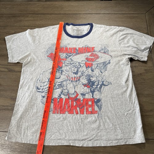 Men's Disney Store Make Mine Marvel Graphic Ringer T-Shirt XL Gray ...