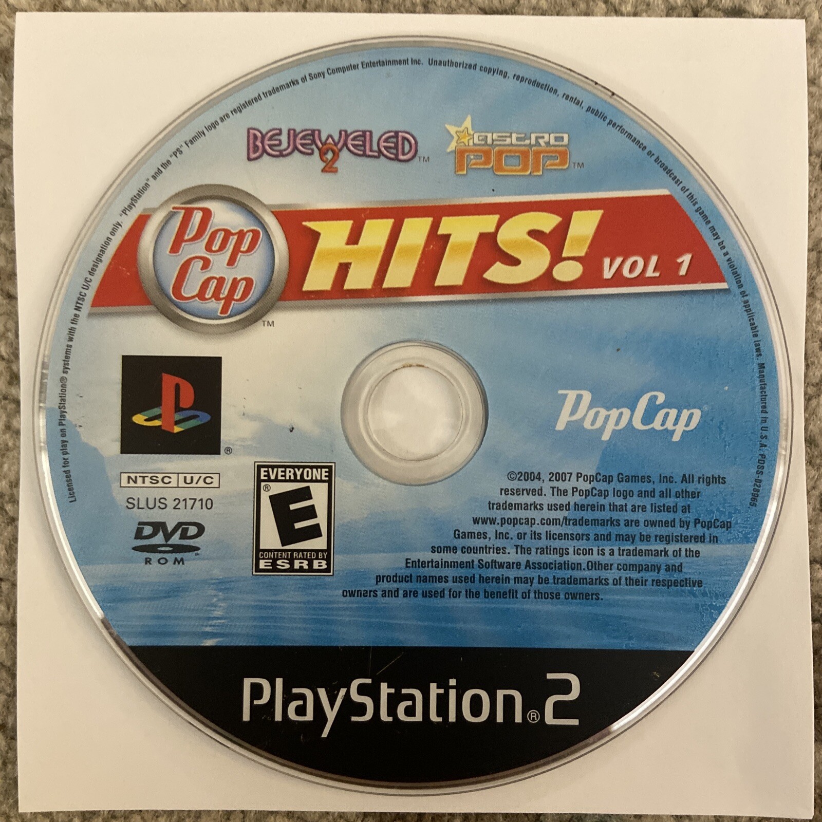 🔥 PopCap Hits Vol. 1 (PlayStation 2 PS2, 2007) VG Disc Only! See ...