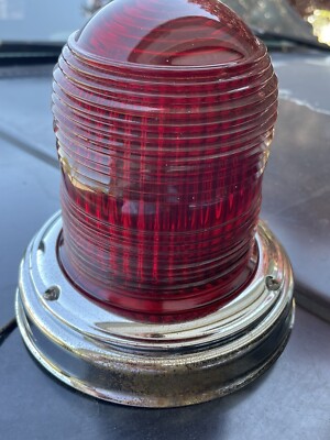 Vintage Red Glass Lens Light Nautical Chrome Navigation | eBay