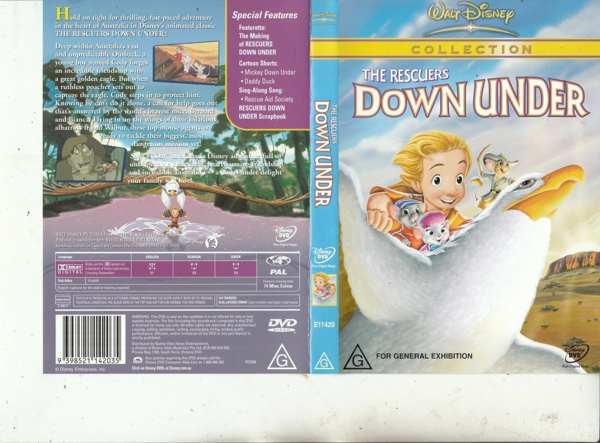 The Rescuers Down Under Dvd Cover Custom 4K UHD Blu Ray DVD Free