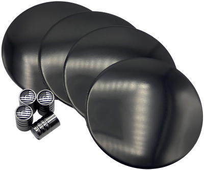 Black Wheel Center Cap Decal Emblem Stickers 2.55" 65mm w/ Tire Valve ...