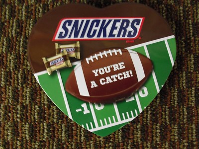 Snickers Heart Shaped Football Pattern Tin | eBay