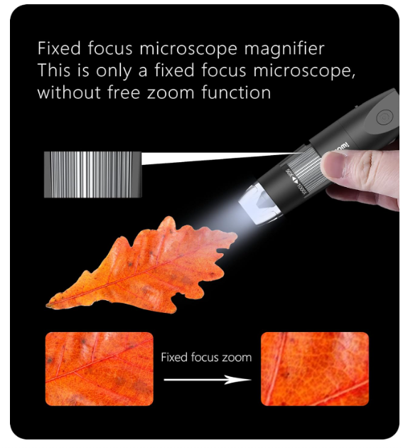 Digital Microscope Wireless Pocket Handheld USB Microscopes, 50x-1000x ...