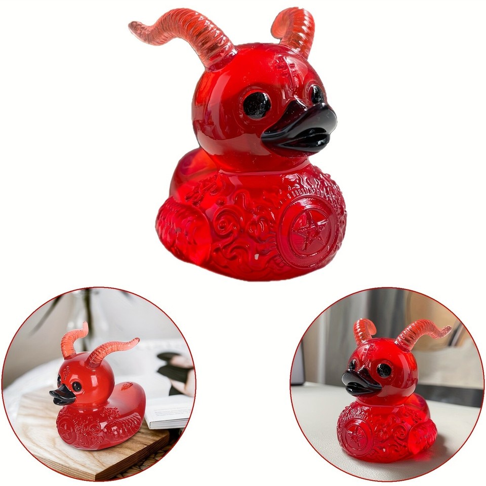 Red Devil Duck Resin Duck Ornament Novelty Home Desk Decor Collectibles ...