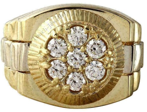 2Ct Round Lab Created Diamond Men's Rolex Designer Ring 14K Two-Tone ...