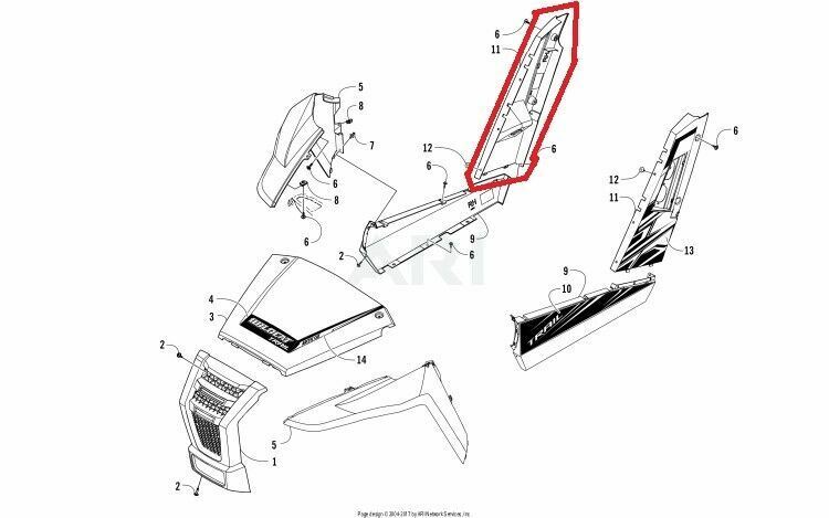 NEW OEM ARCTIC CAT WILDCAT TRAIL XT RIGHT REAR PANEL GLOSS BLACK | eBay