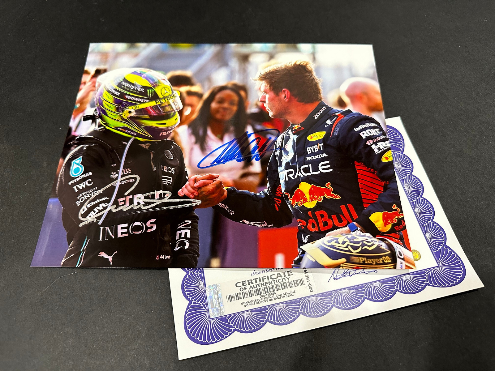 Lewis Hamilton & Max Verstappen F1 Genuine HAND SIGNED AUTOGRAPH 8x10 ...