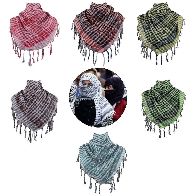 Shemagh Scarves Keffiyeh Scarf Tassels Houndstooth Arab Headscarf | eBay