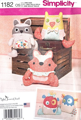 Simplicity Stuffed Animals and Monsters Pattern 1182 UNCUT | eBay