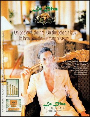 1997 Classy Lady smoking La Diva cigar retro photo print ad ads43 | eBay