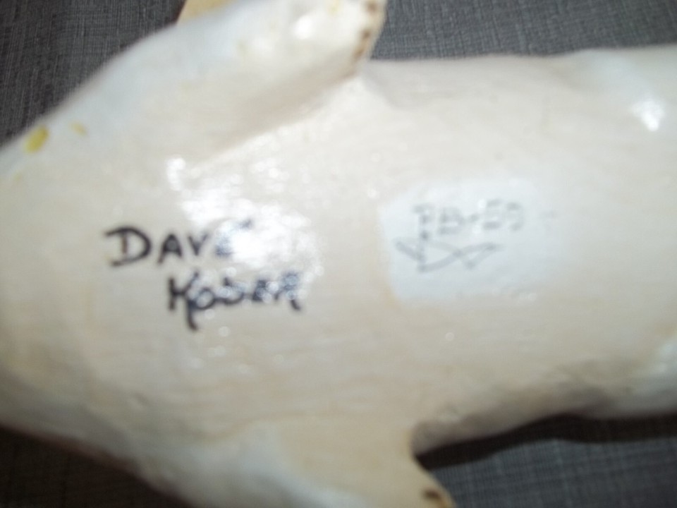 RARE Dave Kober Hand Carved POLAR BEAR Fish Decoy with Original Tag | eBay