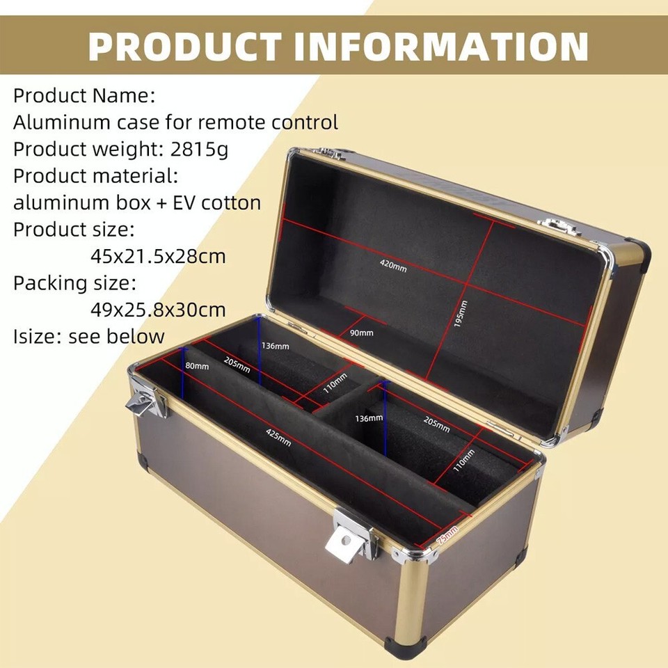 Aluminum Double RC Transmitter Carrying Case for Futaba JR Spektrum ...