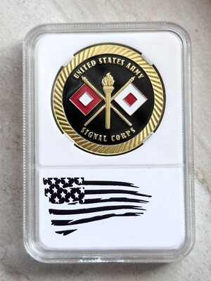 U.S. Army Communications Signal Corps Challenge Coin With Case Flag | eBay