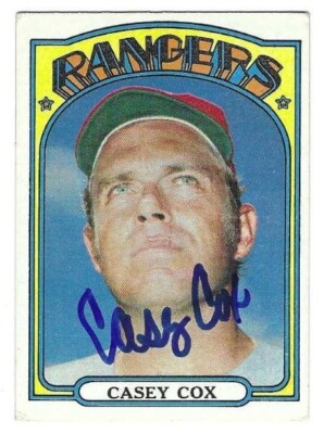 Autographed CASEY COX Texas Rangers 1972 Topps Card #231 - w/COA | eBay